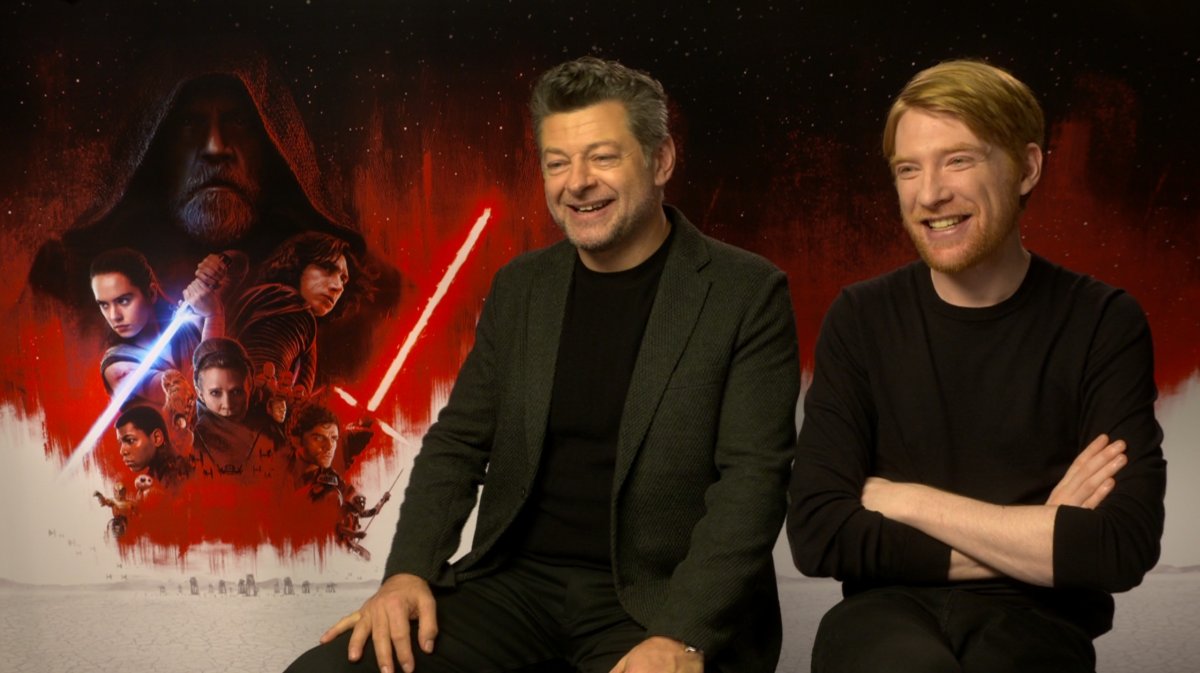 Star Wars: Gli Ultimi Jedi, video intervista ad Andy Serkis e Domhall ...